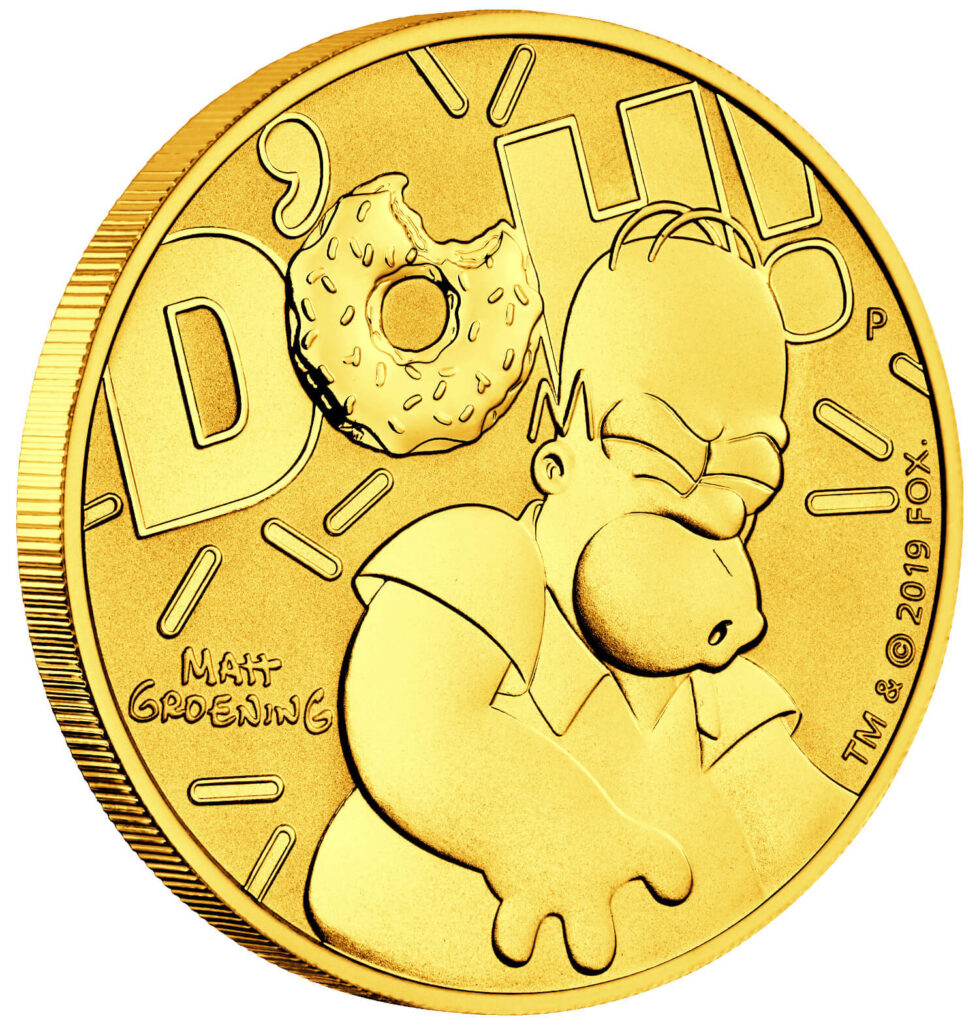 Homer Simpson on Tuvalu’s Gold Coin | MünzenWoche