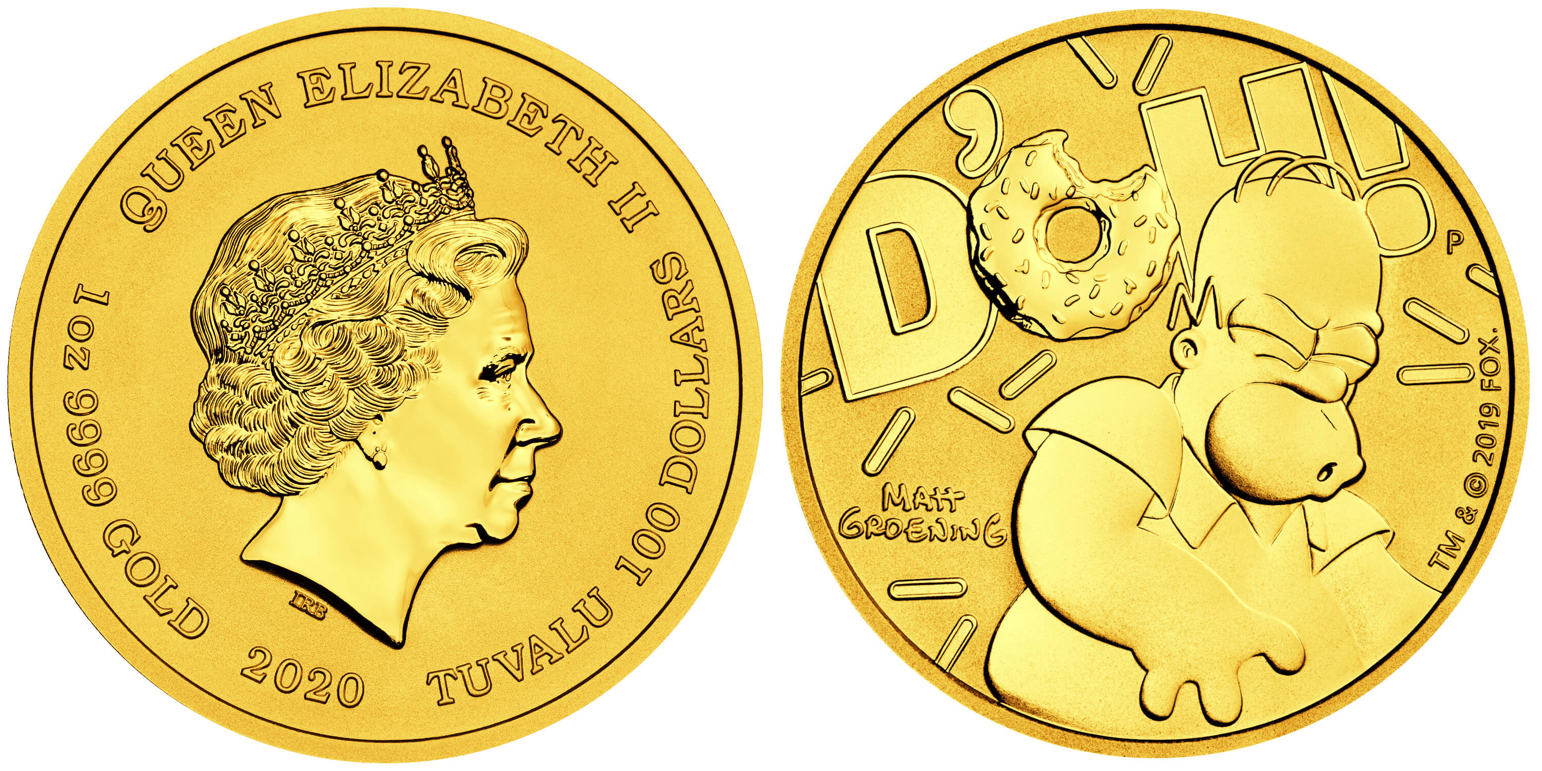 Homer Simpson on Tuvalu’s Gold Coin | MünzenWoche
