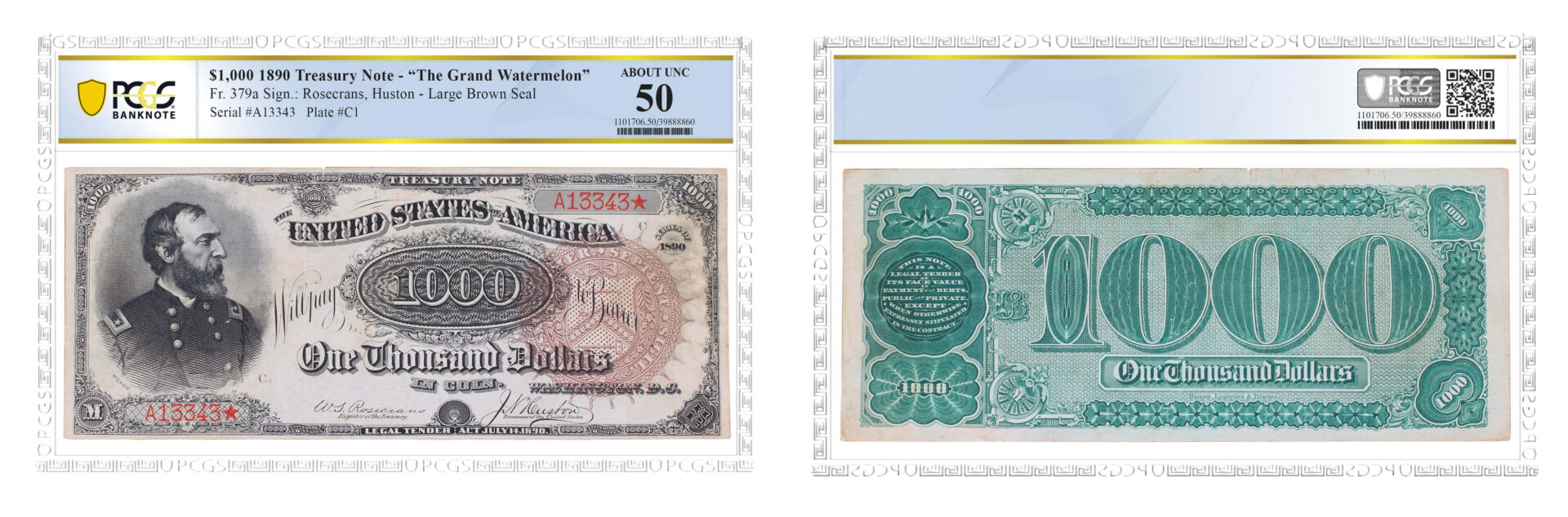 PCGS Banknote Grades Ultra-Rare $1,000 Grand Watermelon Note | MünzenWoche