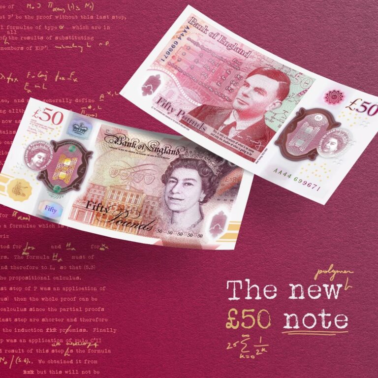 Bank of England Unveils New Turing £50 Banknote | MünzenWoche